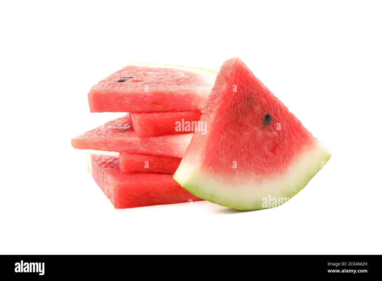 Fresh watermelon slices isolated on white background. Summer fruit ...