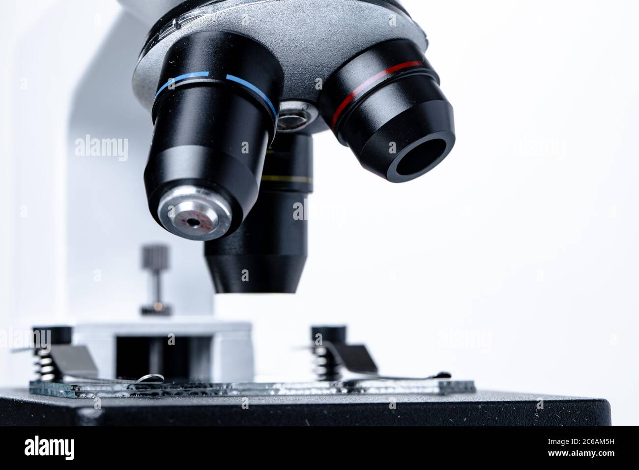 Scientific microscope lenses close up. Laboratory equipment Stock Photo ...