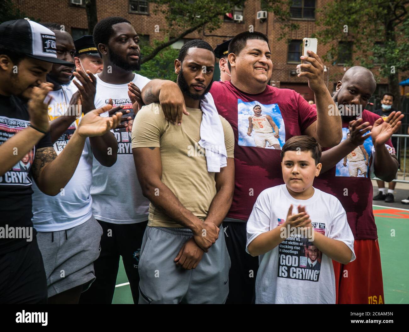 Memorial basketball game in the Bronx, NY, on July 7, 2020 for the 17 ...