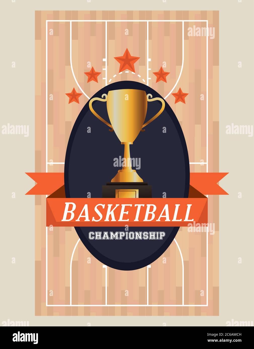 basketball sport poster with trophy cup vector illustration design ...
