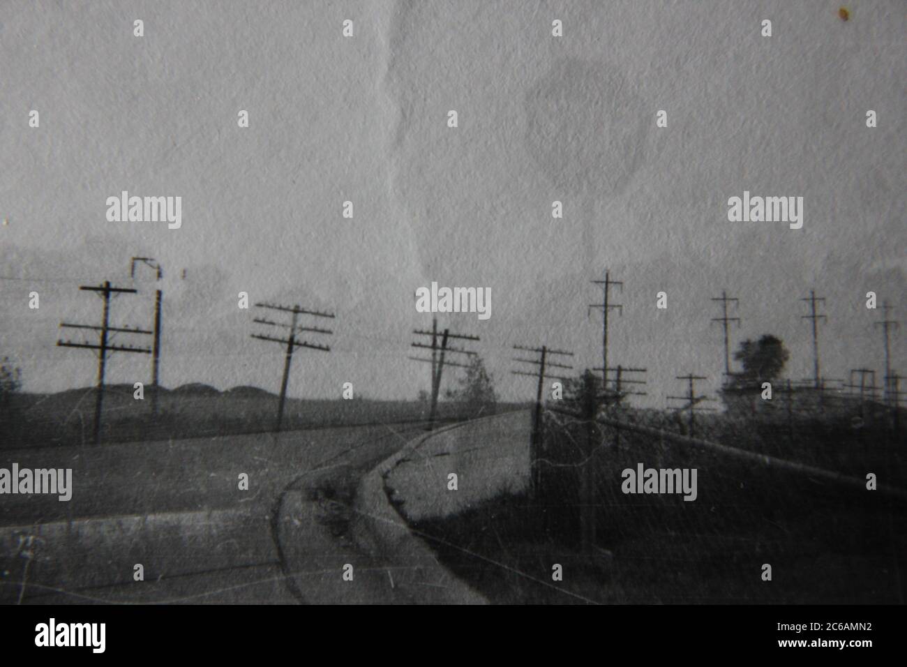 Fine 70s vintage black and white lifestyle photography of utility poles ...