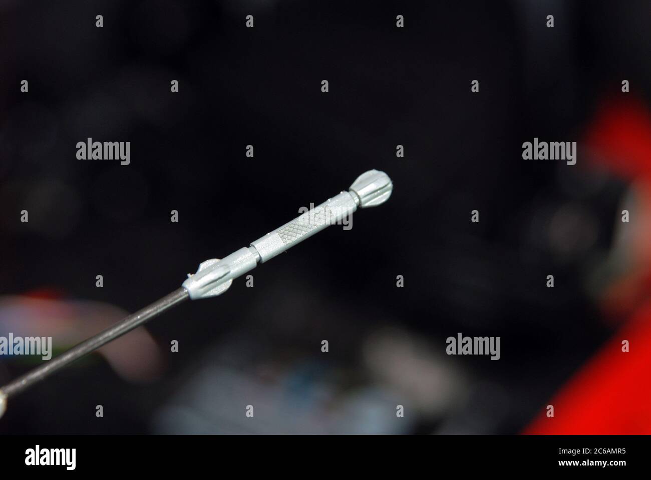 Check the oil level, Top rods to control the engine oil Stock Photo - Alamy