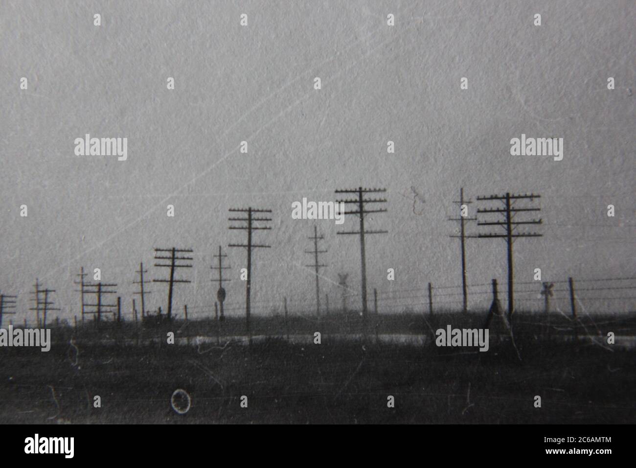 Fine 70s vintage black and white lifestyle photography of utility poles ...