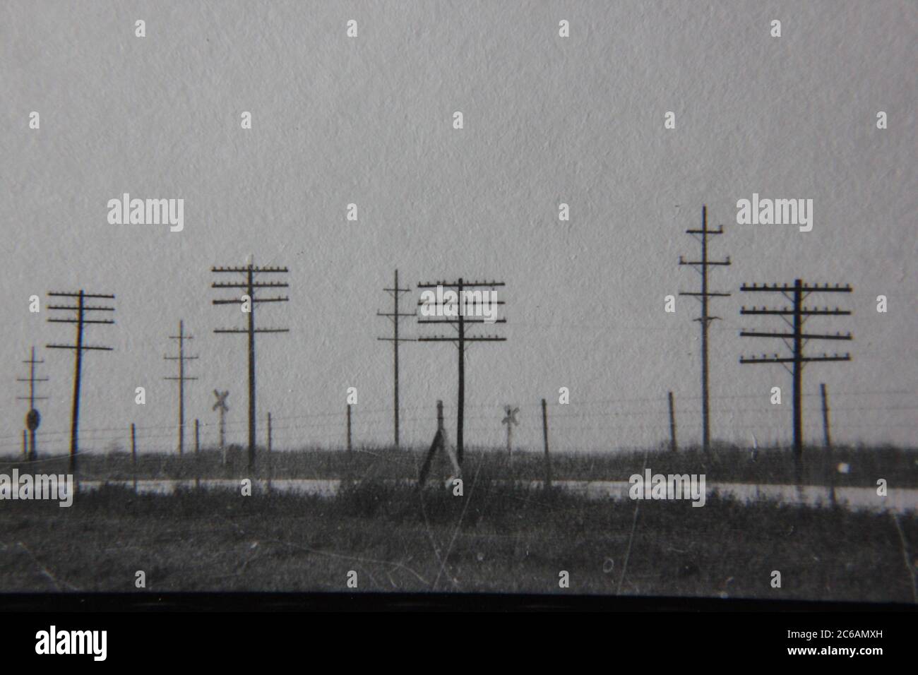 Fine 70s vintage black and white lifestyle photography of utility poles ...