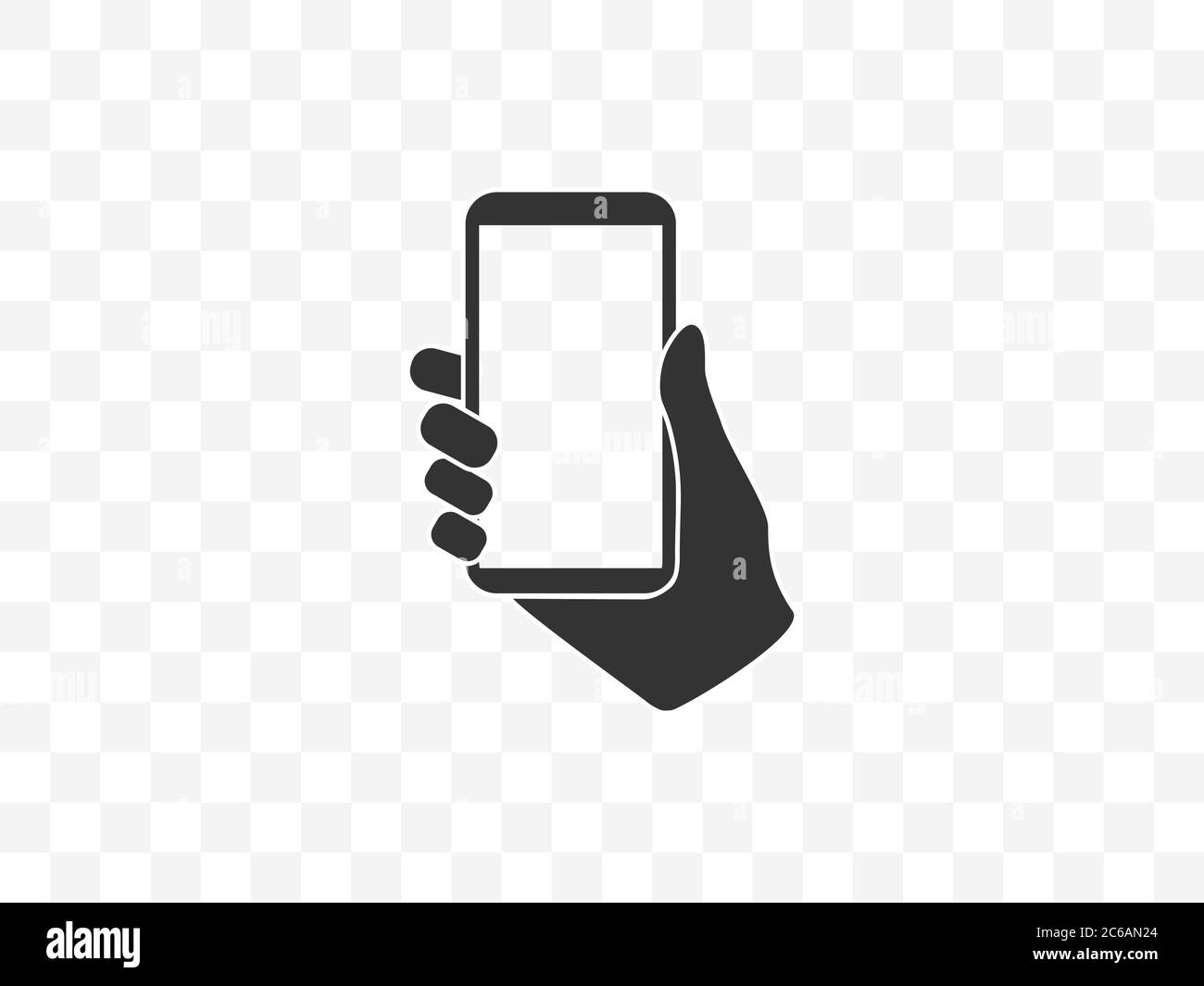 Mobile phone in hand. Vector illustration, flat design Stock Vector ...