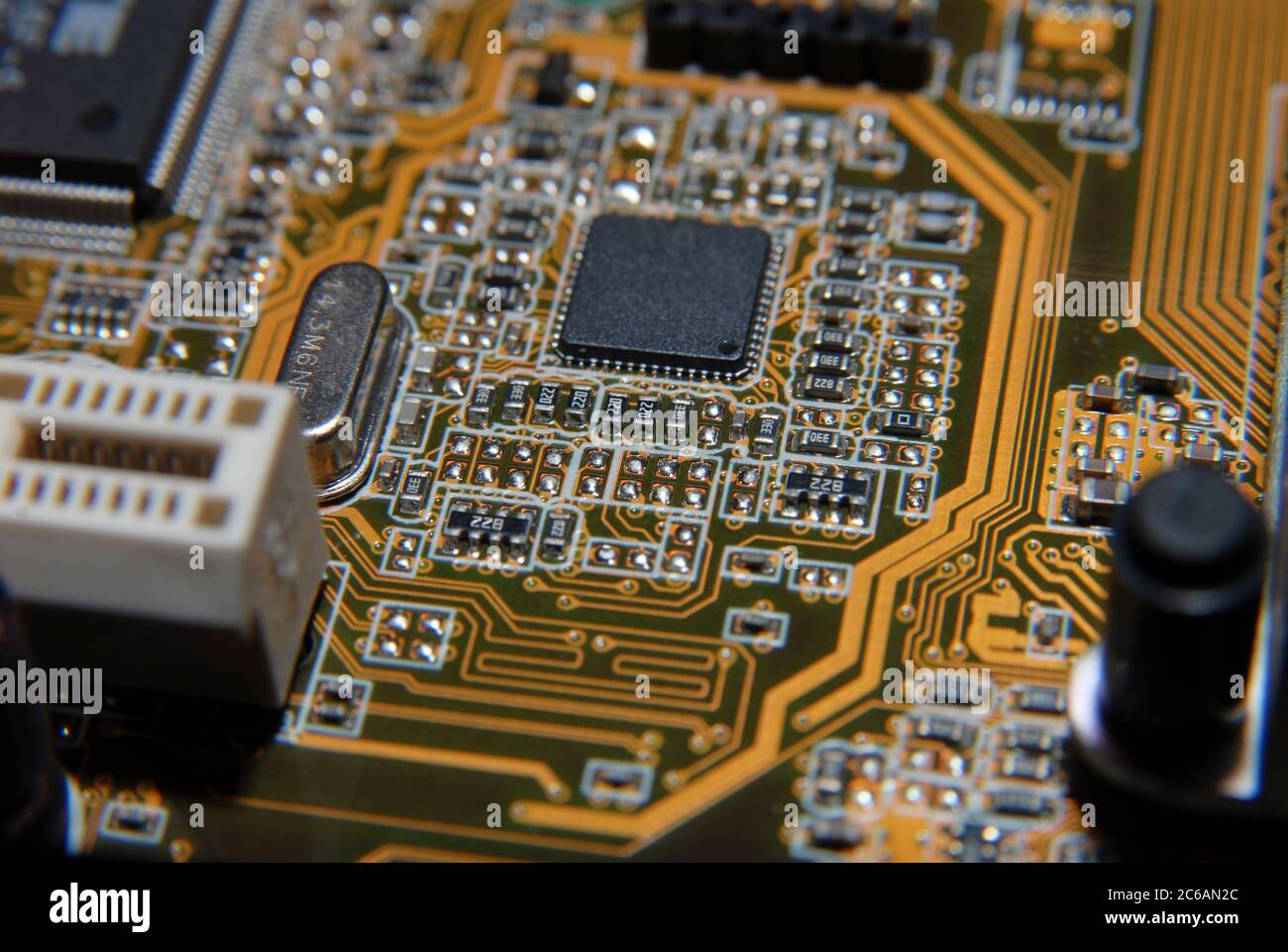 Electronic chip on circuit board Stock Photo - Alamy