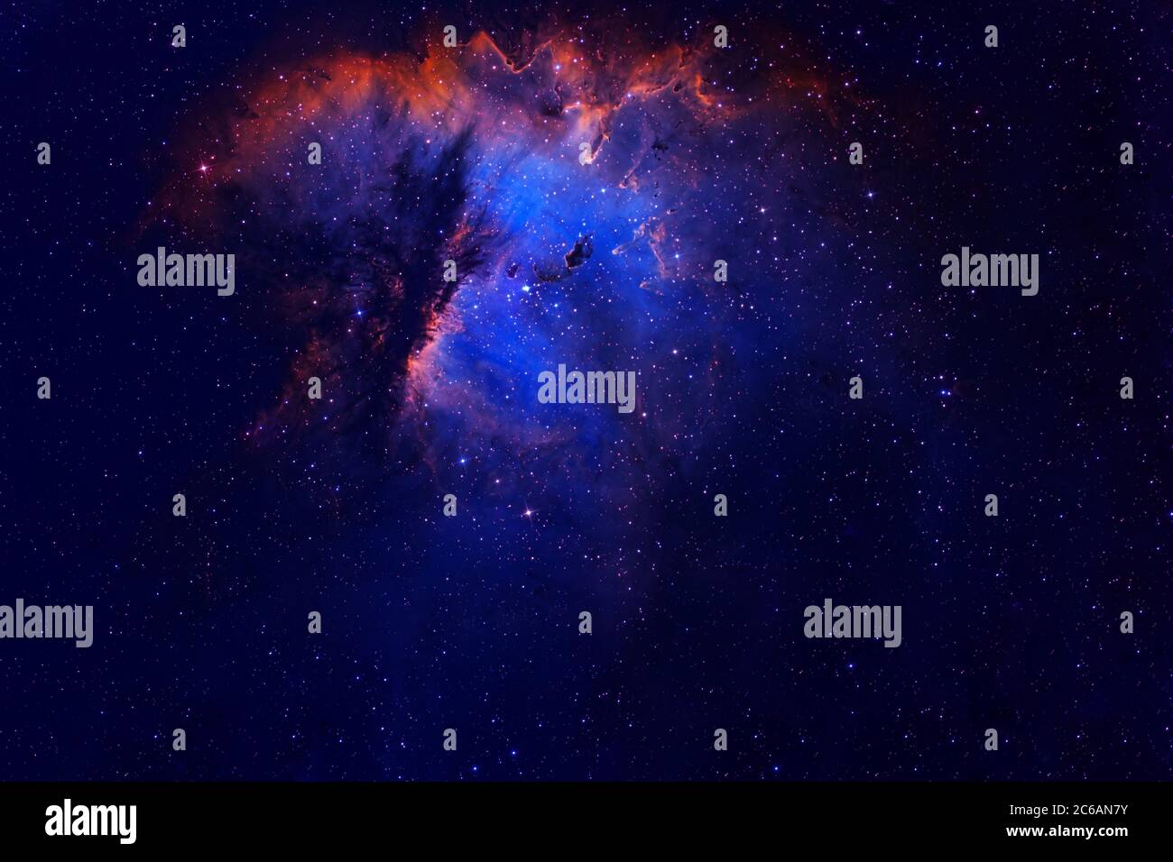 Blue galaxy with stars. Elements of this image were furnished by NASA ...