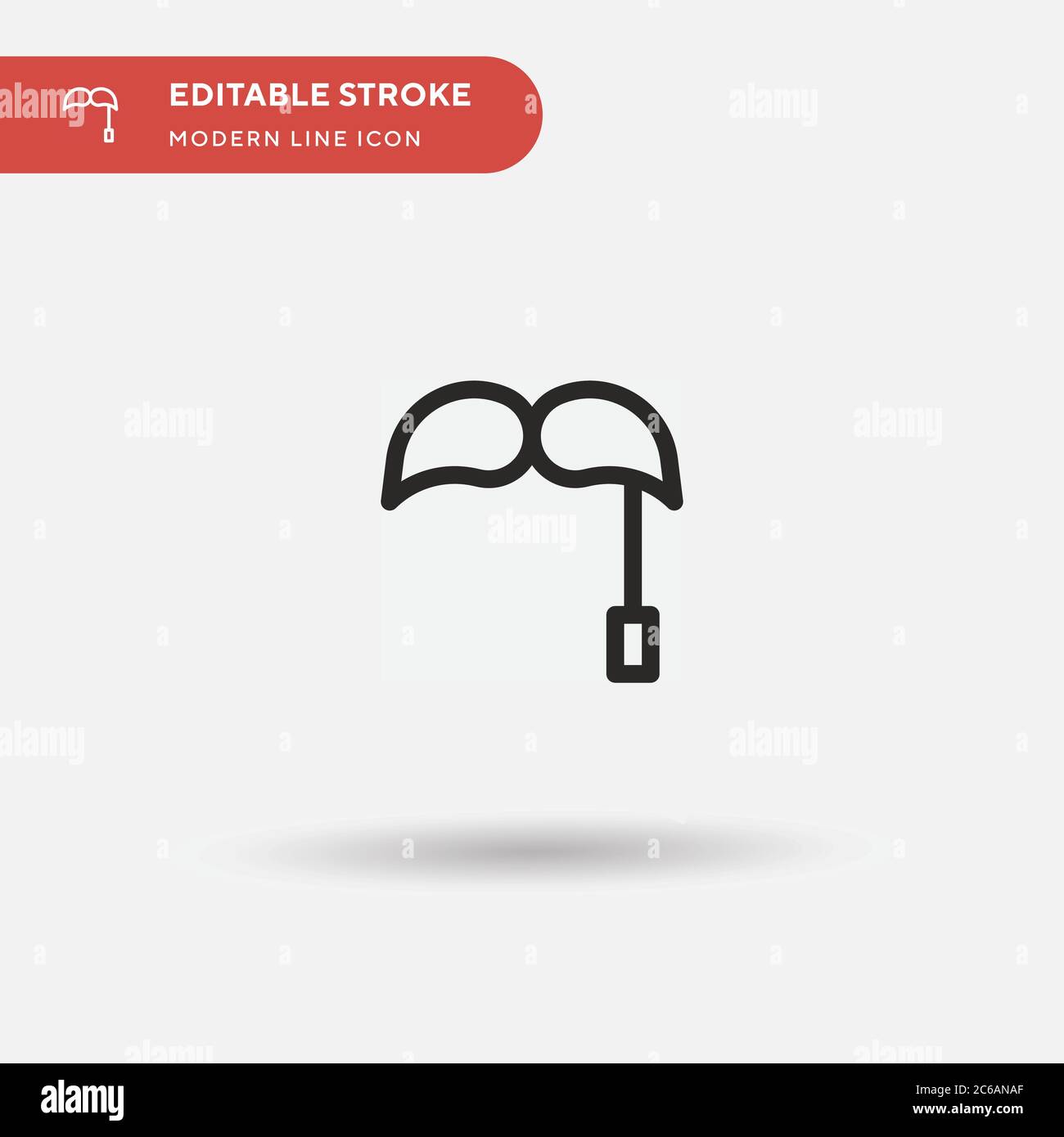 Moustache Simple vector icon. Illustration symbol design template for ...