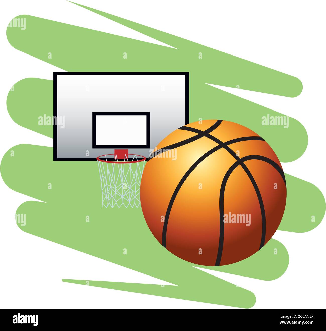 basketball balloon sport with basket vector illustration design Stock ...
