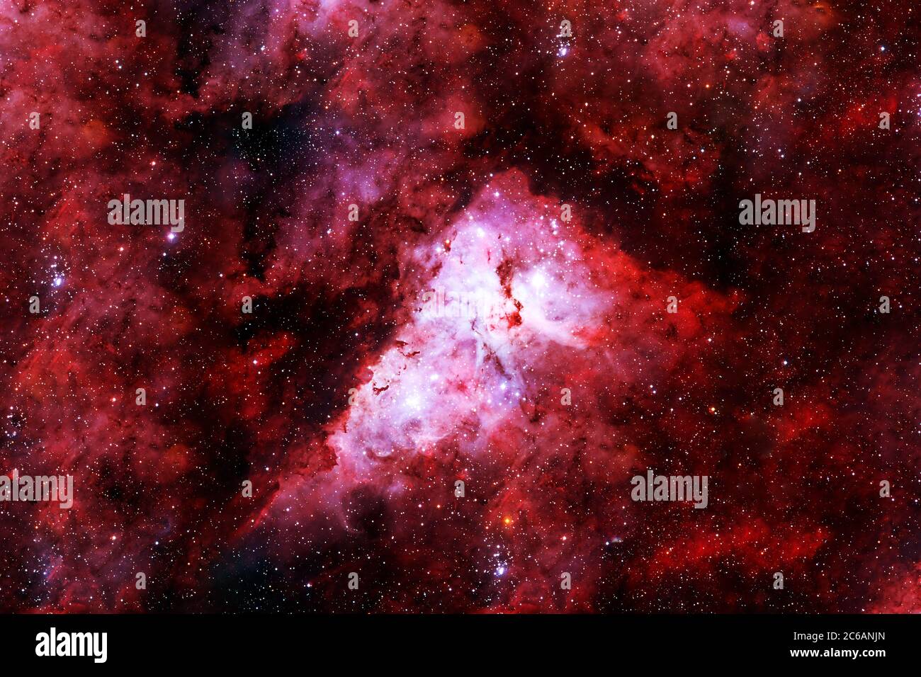 Red galaxy with stars. Elements of this image were furnished by NASA ...