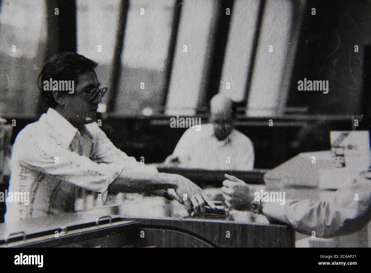 Fine 70s vintage black and white lifestyle photography of an over the ...