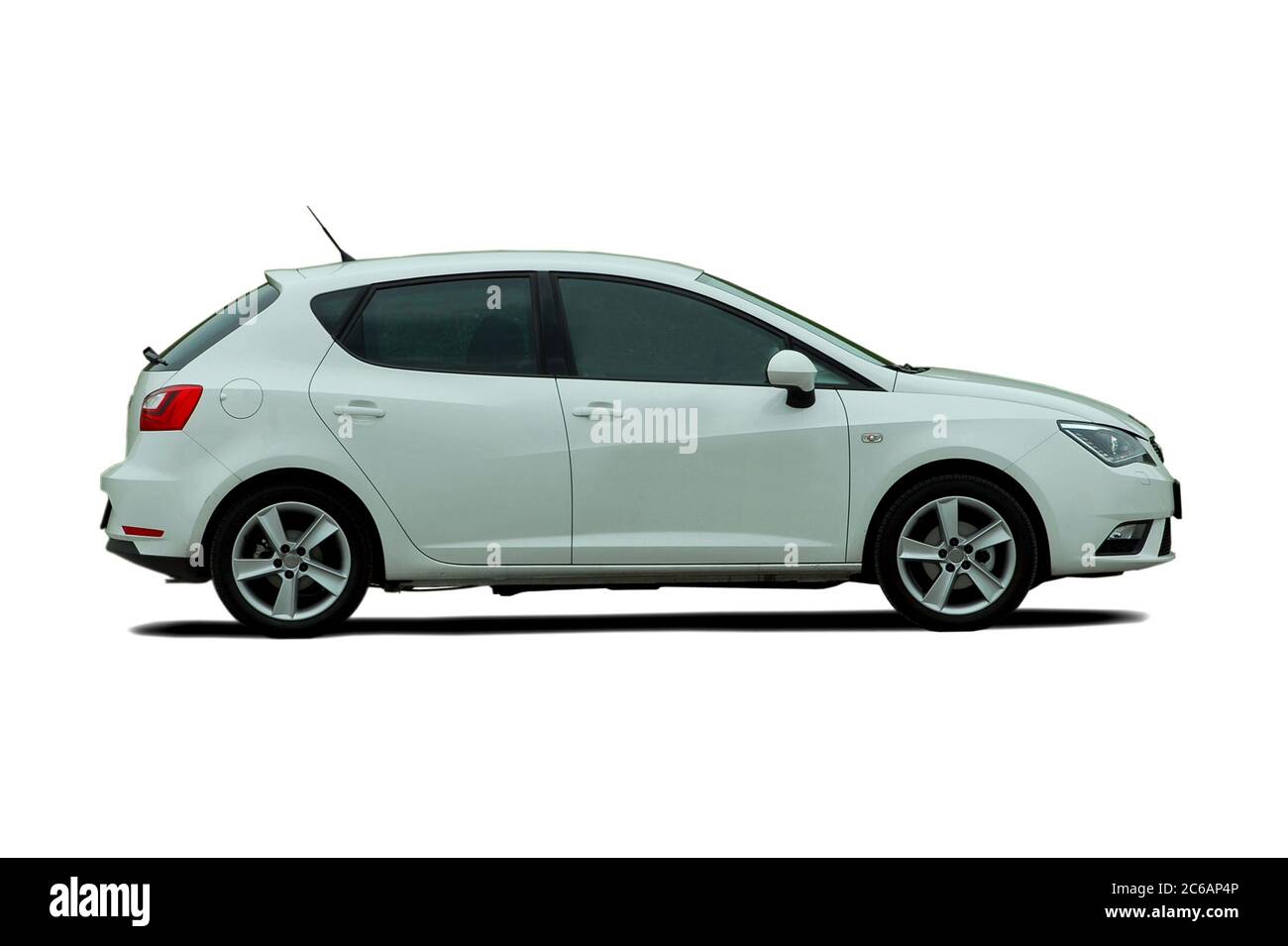 small white car on white background side view Stock Photo - Alamy