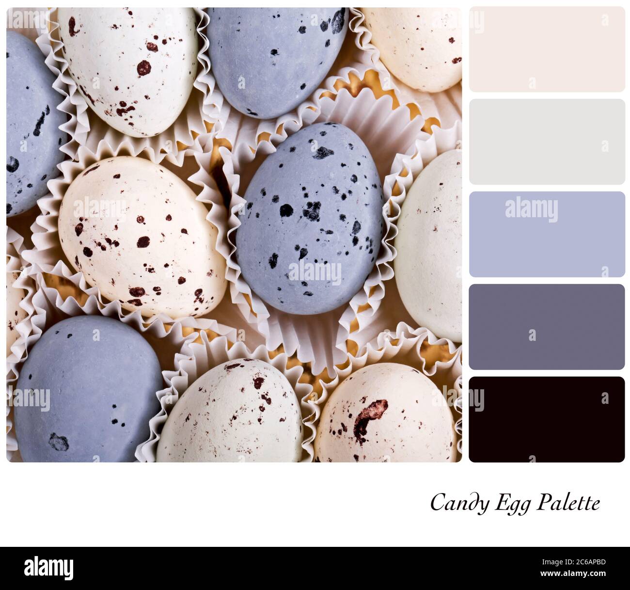A background of candy eggs in a colour palette with complimentary ...