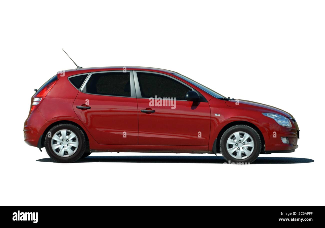 red car side view Stock Photo - Alamy