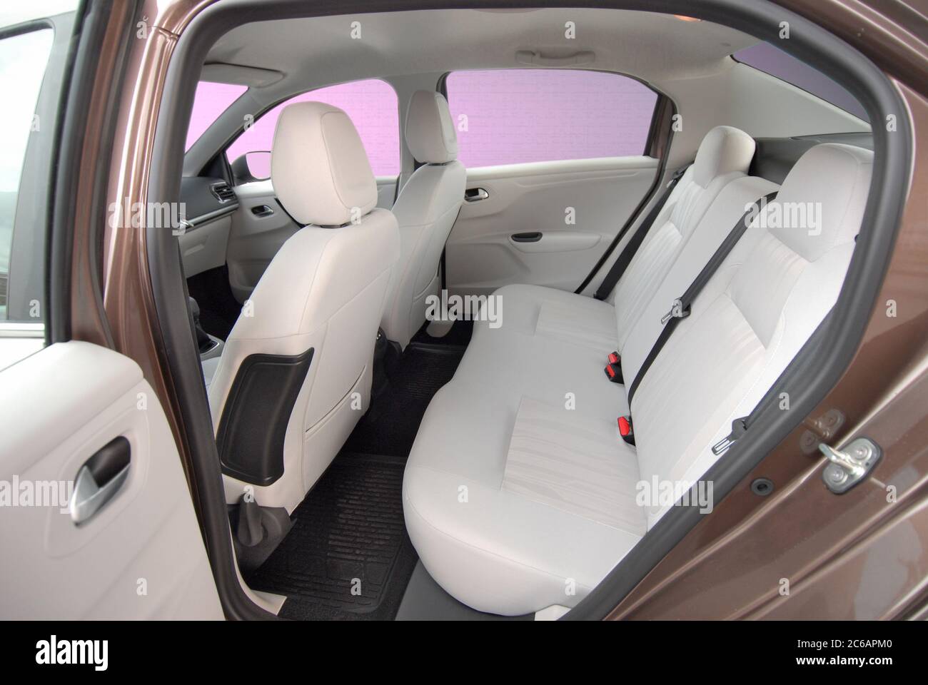 white rear seats in the passenger car Stock Photo - Alamy