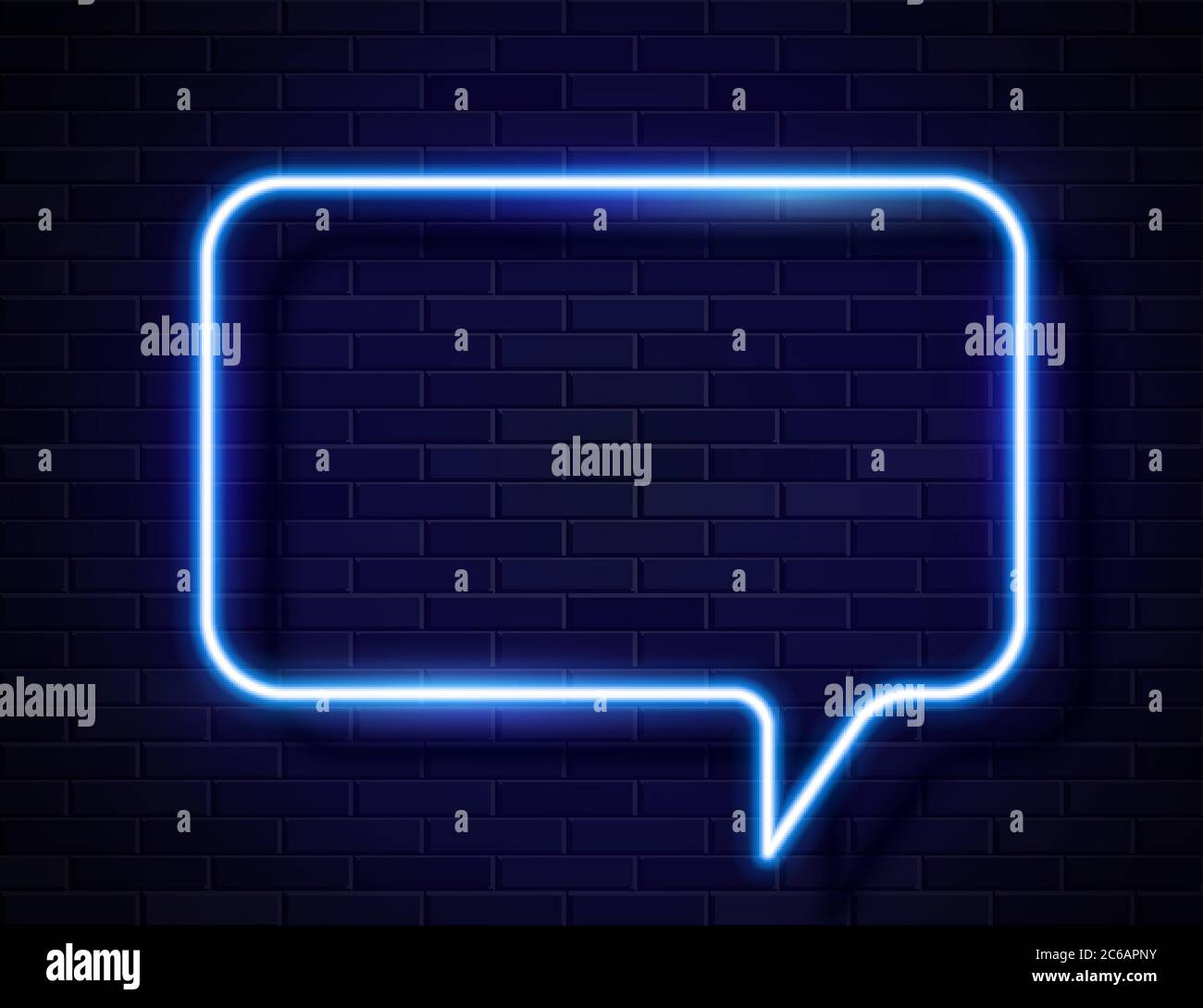 Vector Neon Blue Glowing Speech Bubble Sign Stock Vector Image & Art ...
