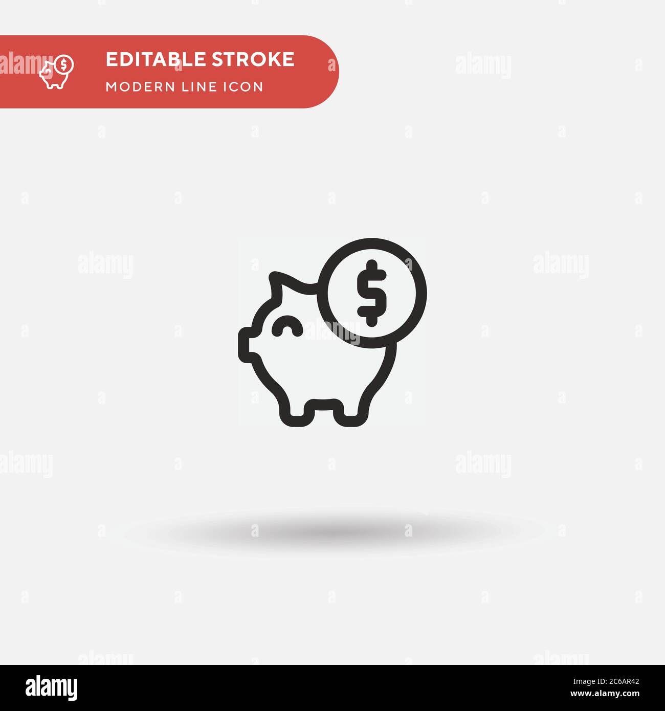 Piggy Bank Simple vector icon. Illustration symbol design template for ...