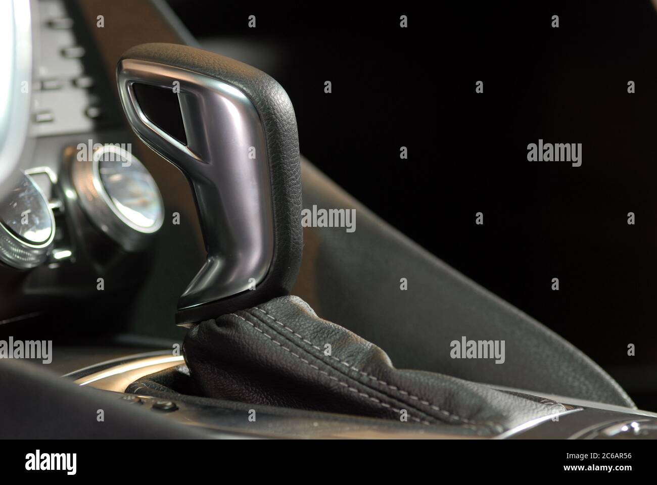 Automatic gear shift handle Stock Photo - Alamy