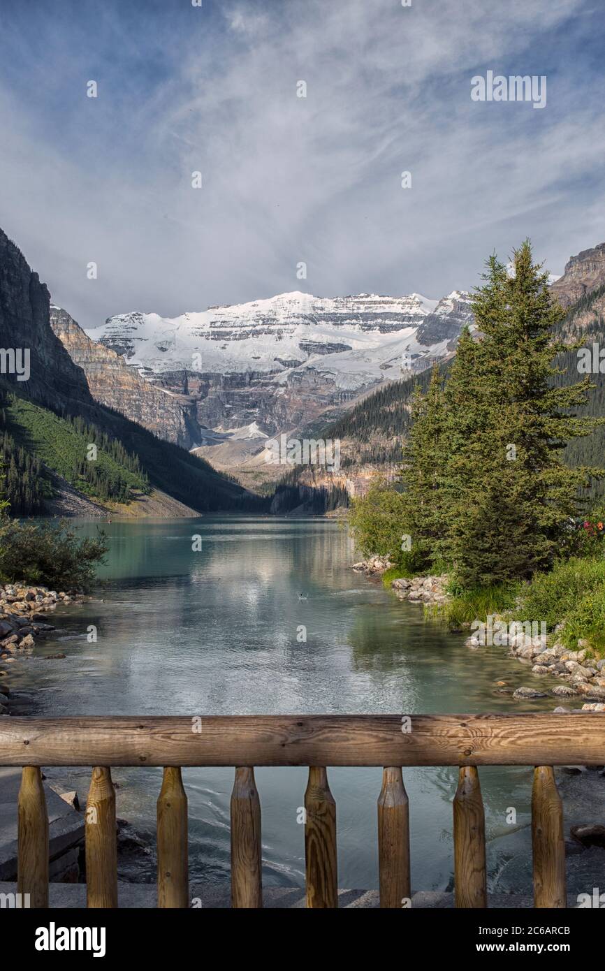 Landscape of beautiful Lake Louise and mountains in Alberta, Canada ...