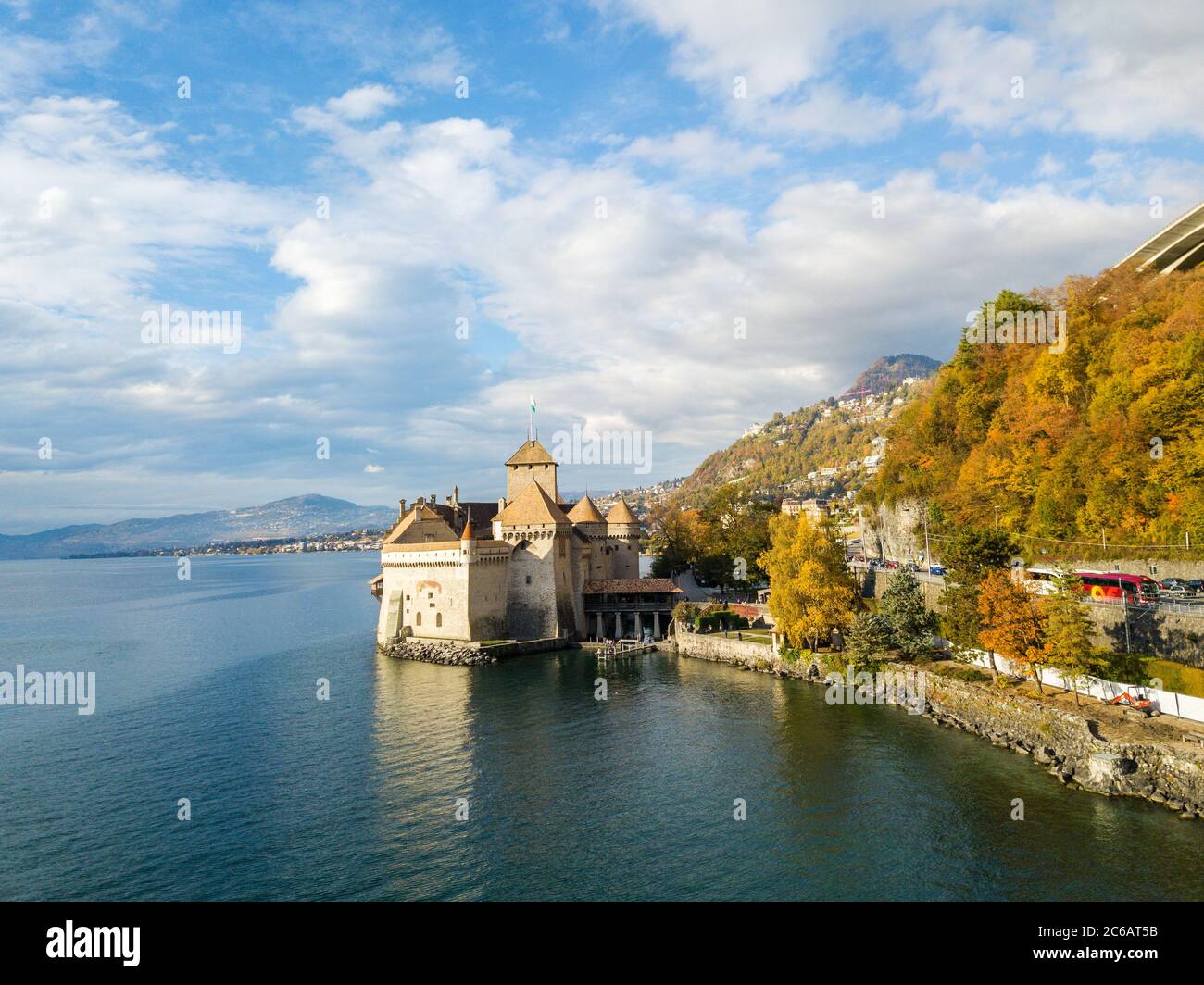 Veytaux, Switzerland - November 01. 2018: Aerial Panoramic View of ...