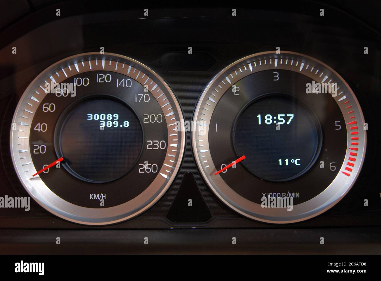 The instrument panel is a modern car with backlight Stock Photo - Alamy