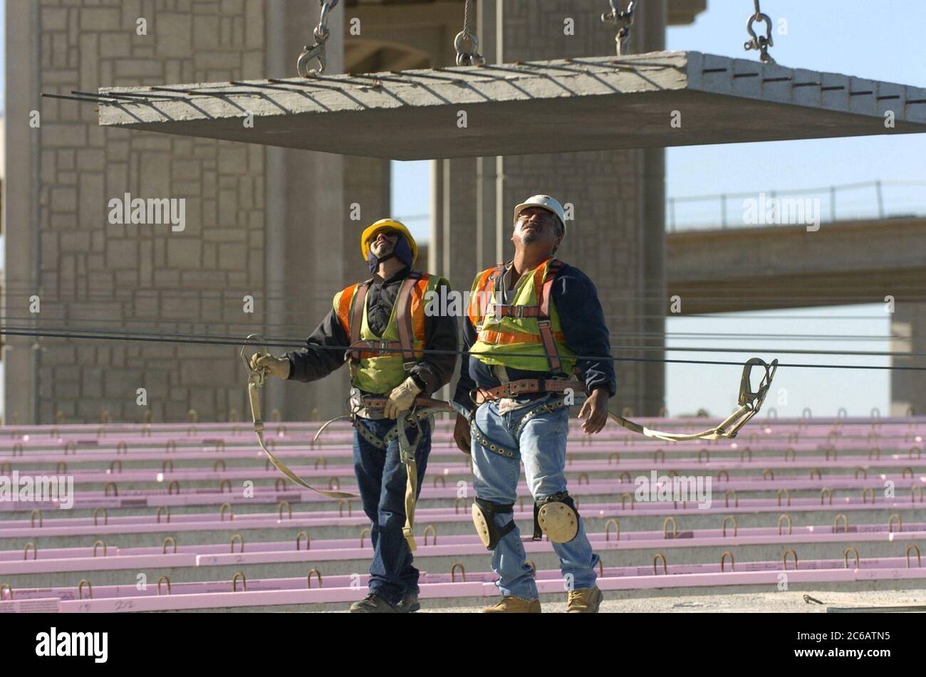 Williamson County, Texas USA, December 10 2004: Construction workers ...