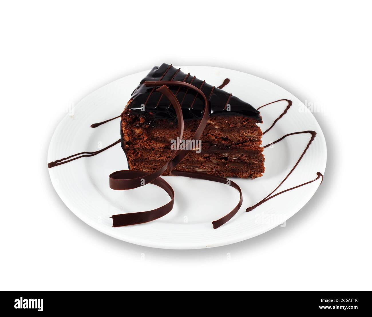 layer cake decorated with chocolate strip (with clipping path Stock ...