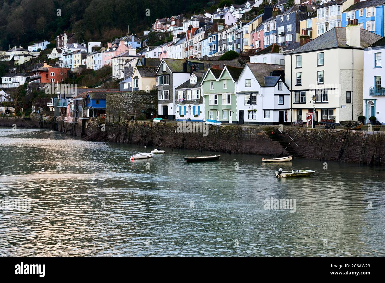 Colourful houses on the waterfront at Dartmouth, Devon, UK Stock Photo ...