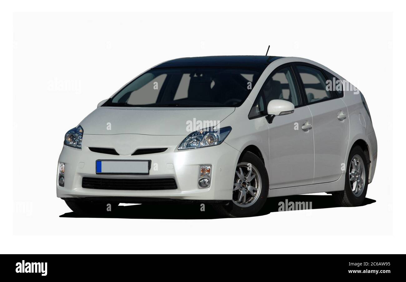 white hybrid car Stock Photo - Alamy