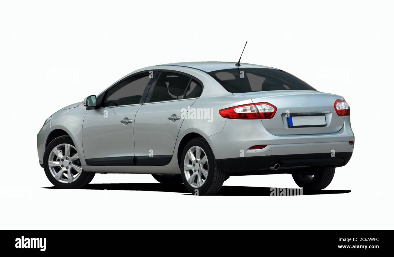 white sedan rear view Stock Photo - Alamy