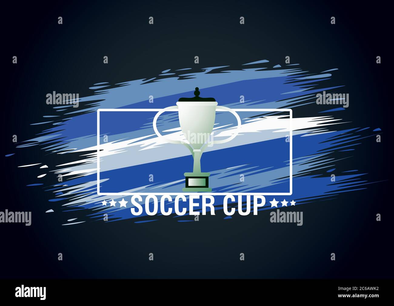 football soccer sport poster with trophy cup award vector illustration ...