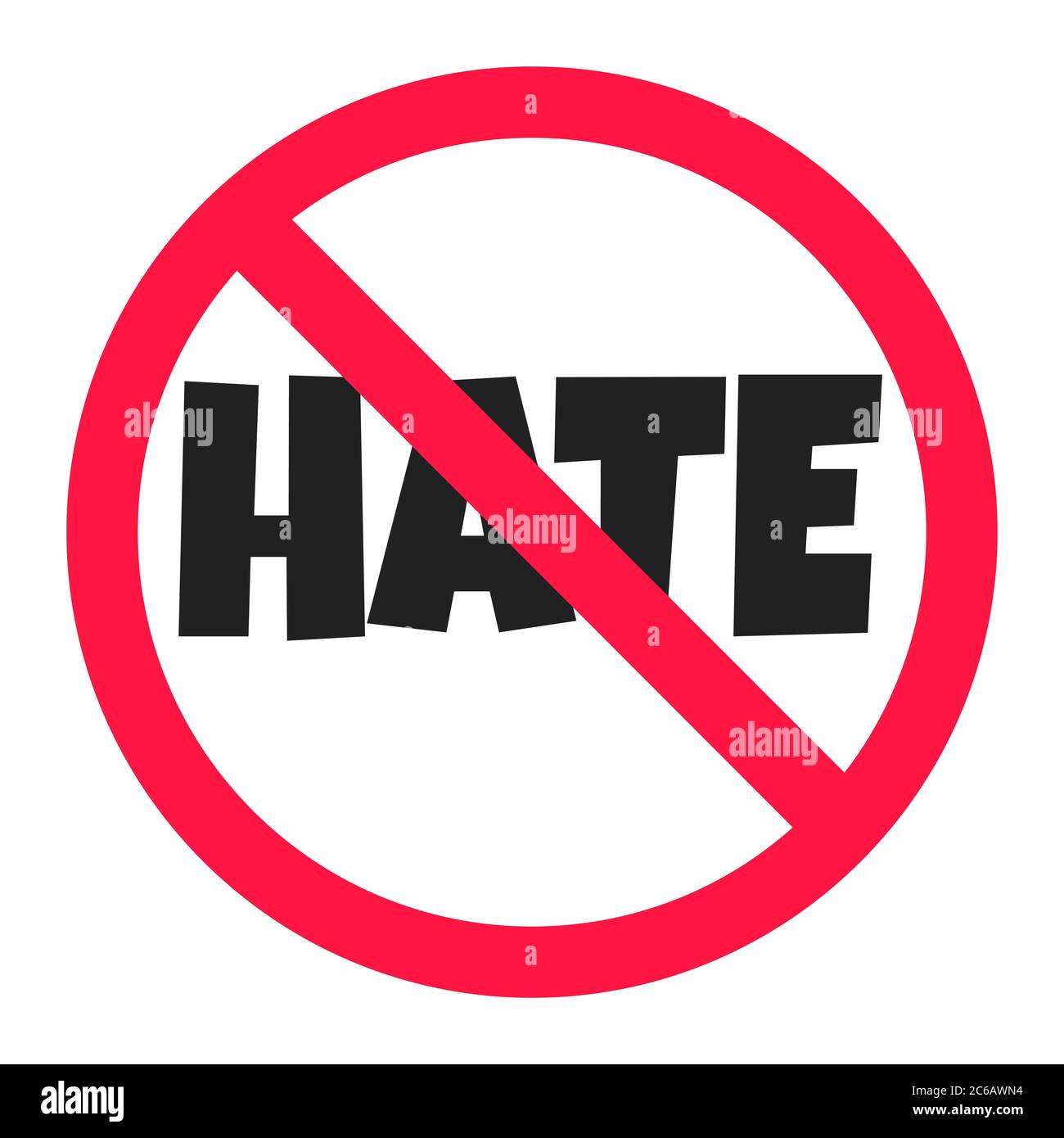 Stop hate circle icon sign flat style design vector illustration Stock ...