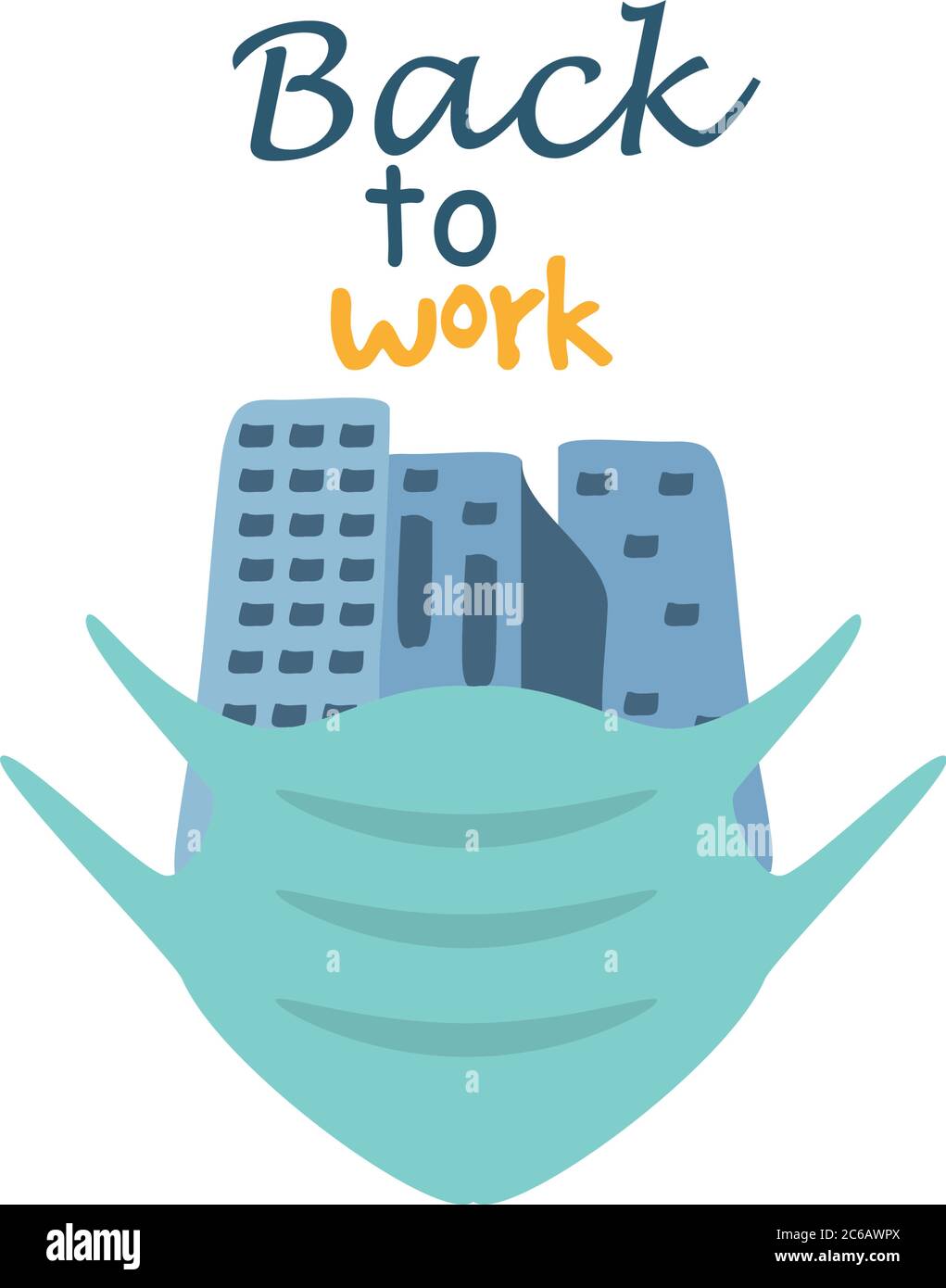 back to work, lettering about back to work vector illustration design ...