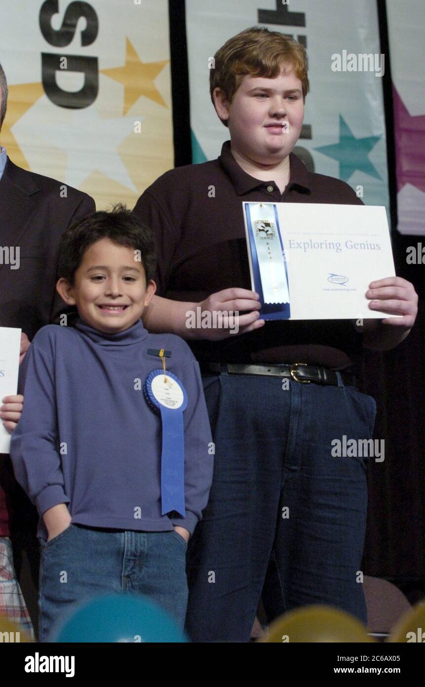 Austin Texas USA, February 26 , 2005: Grade-school students show off ...