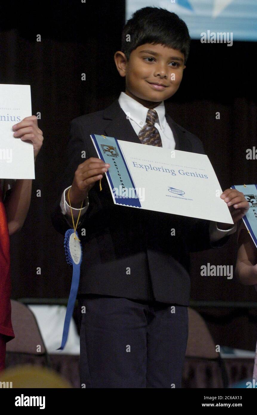 Austin Texas USA, February 26 , 2005: Grade-school students show off ...