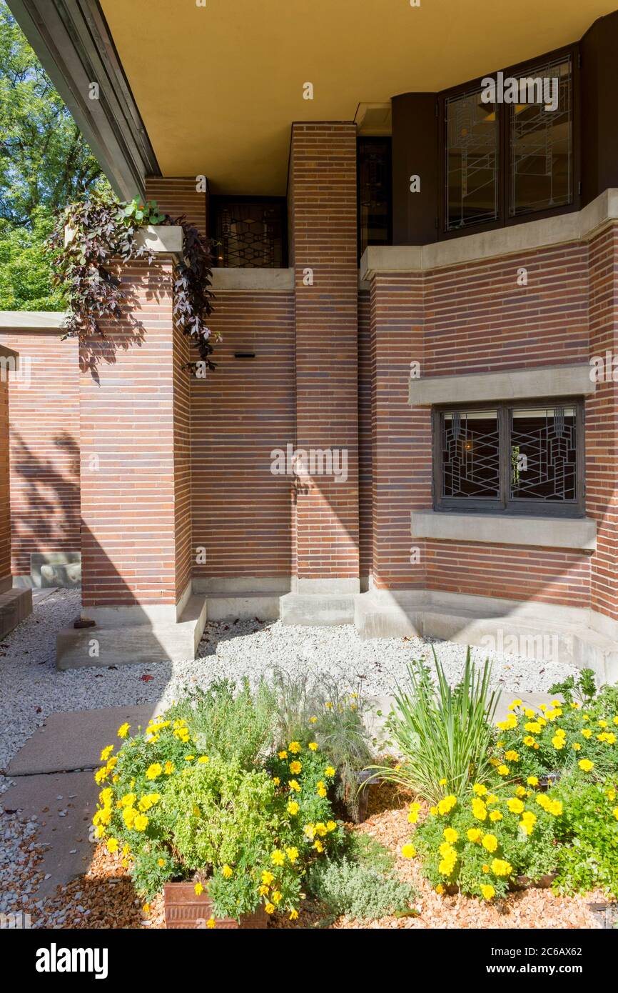 Frederick C. Robie House, Hyde Park, Chicago, Illinois, USA Stock Photo ...