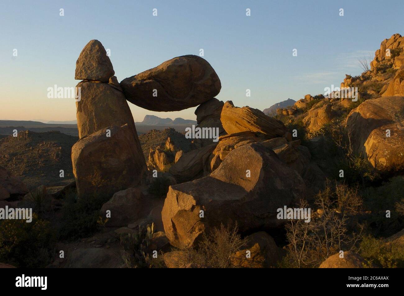 Big Bend National Park, Texas USA, March 17 2005: Early morning sun ...
