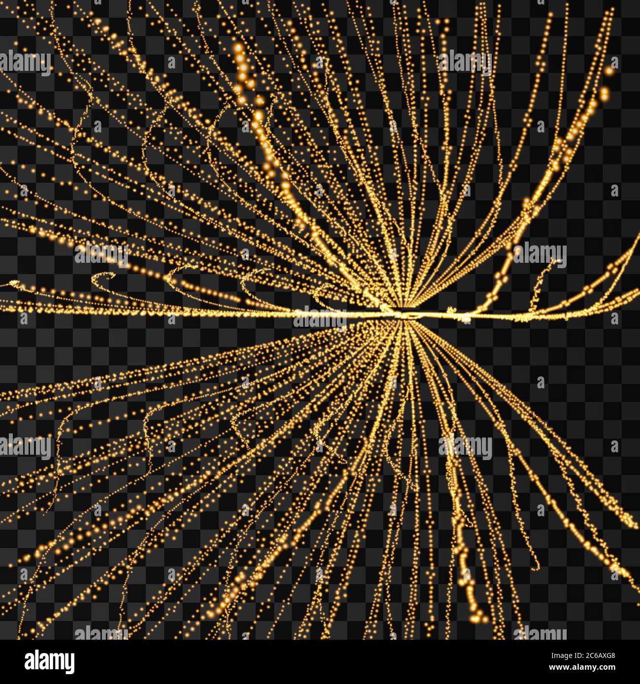Abstract science or technology background. Array with dynamic particles ...
