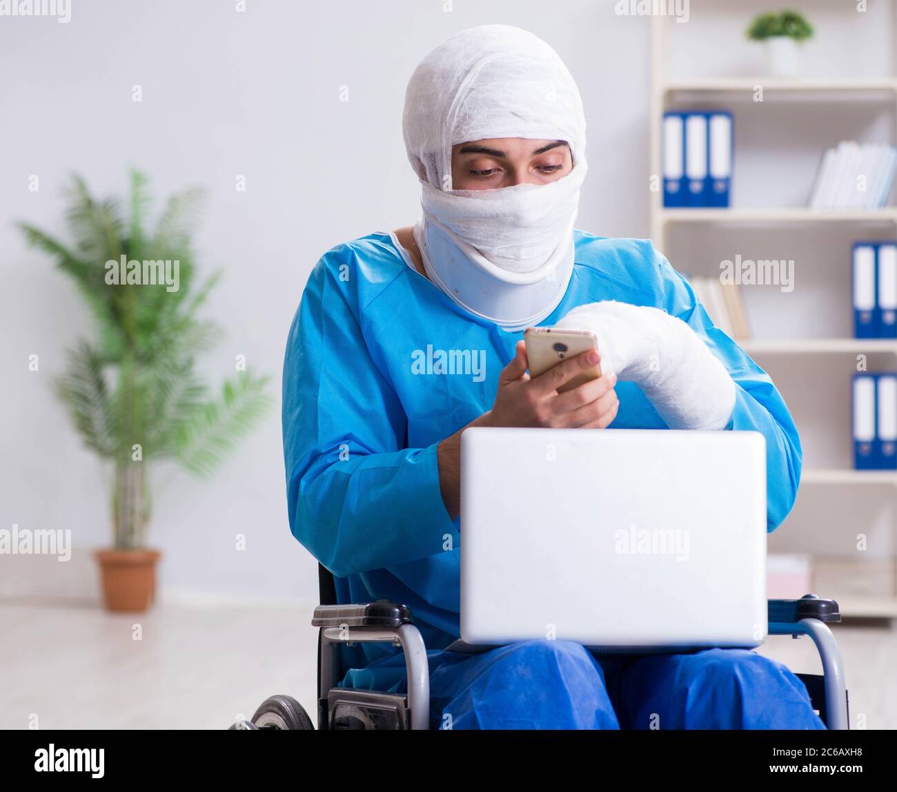 The man suffering from multiple broken bones and fractures Stock Photo ...