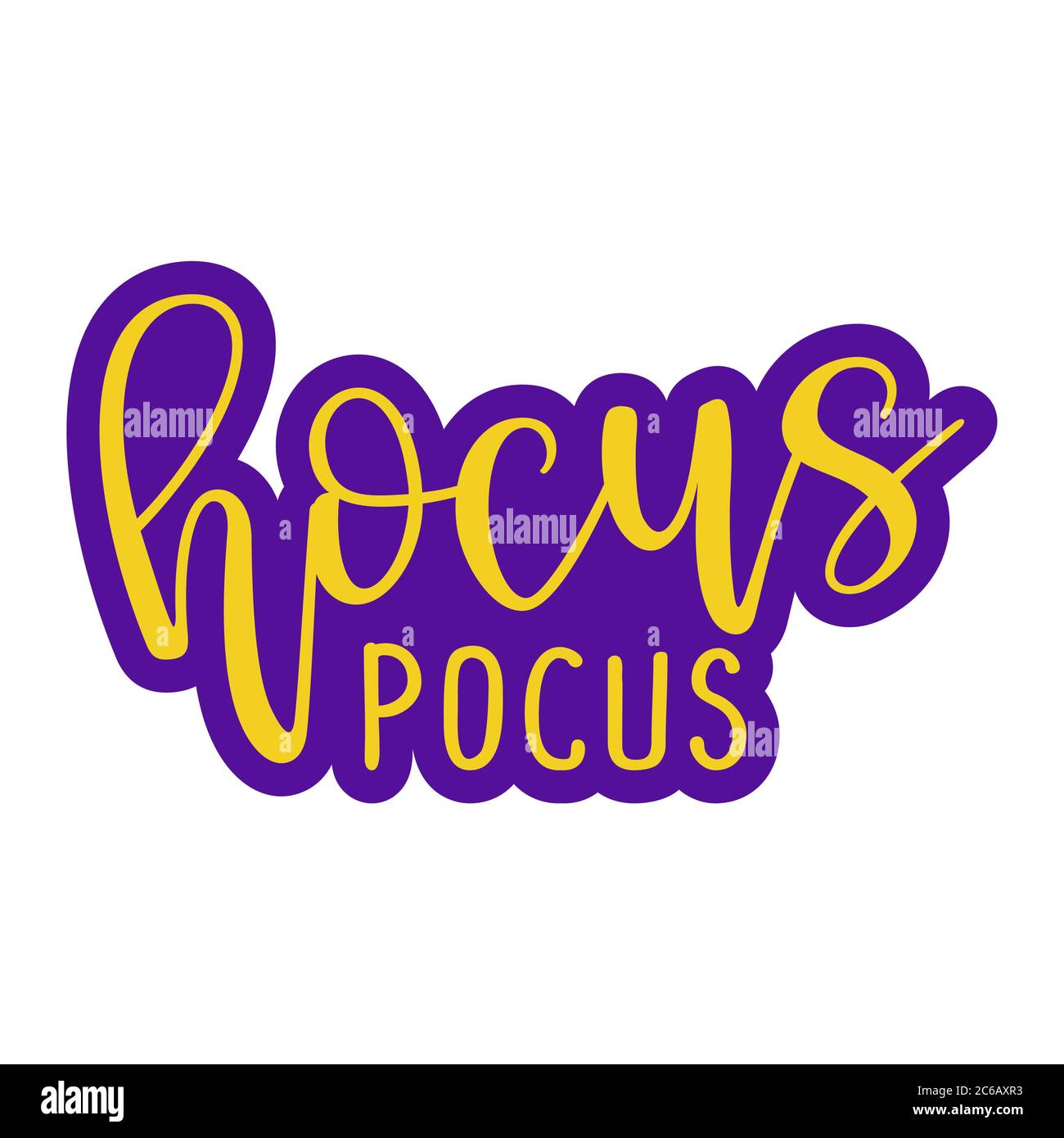 Hocus pocus - Hand drawn vector Halloween sticker illustration. Autumn ...