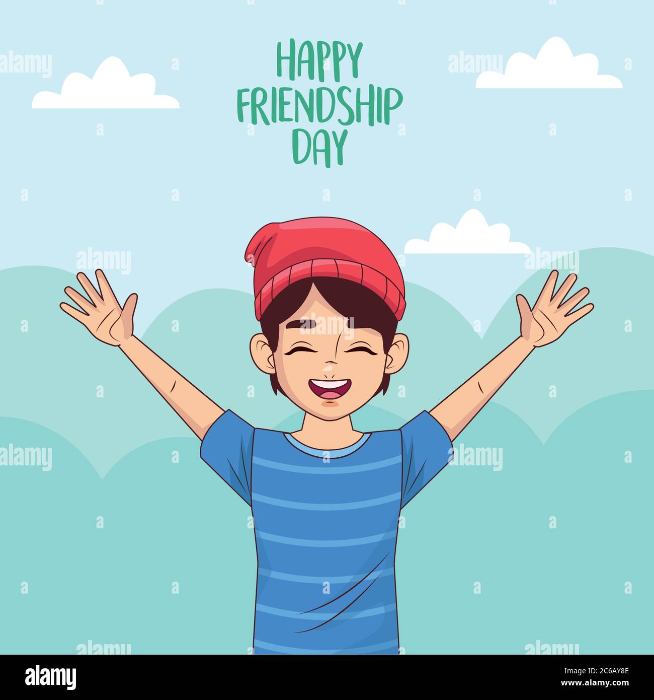 happy young boy avatar character vector illustration design Stock ...