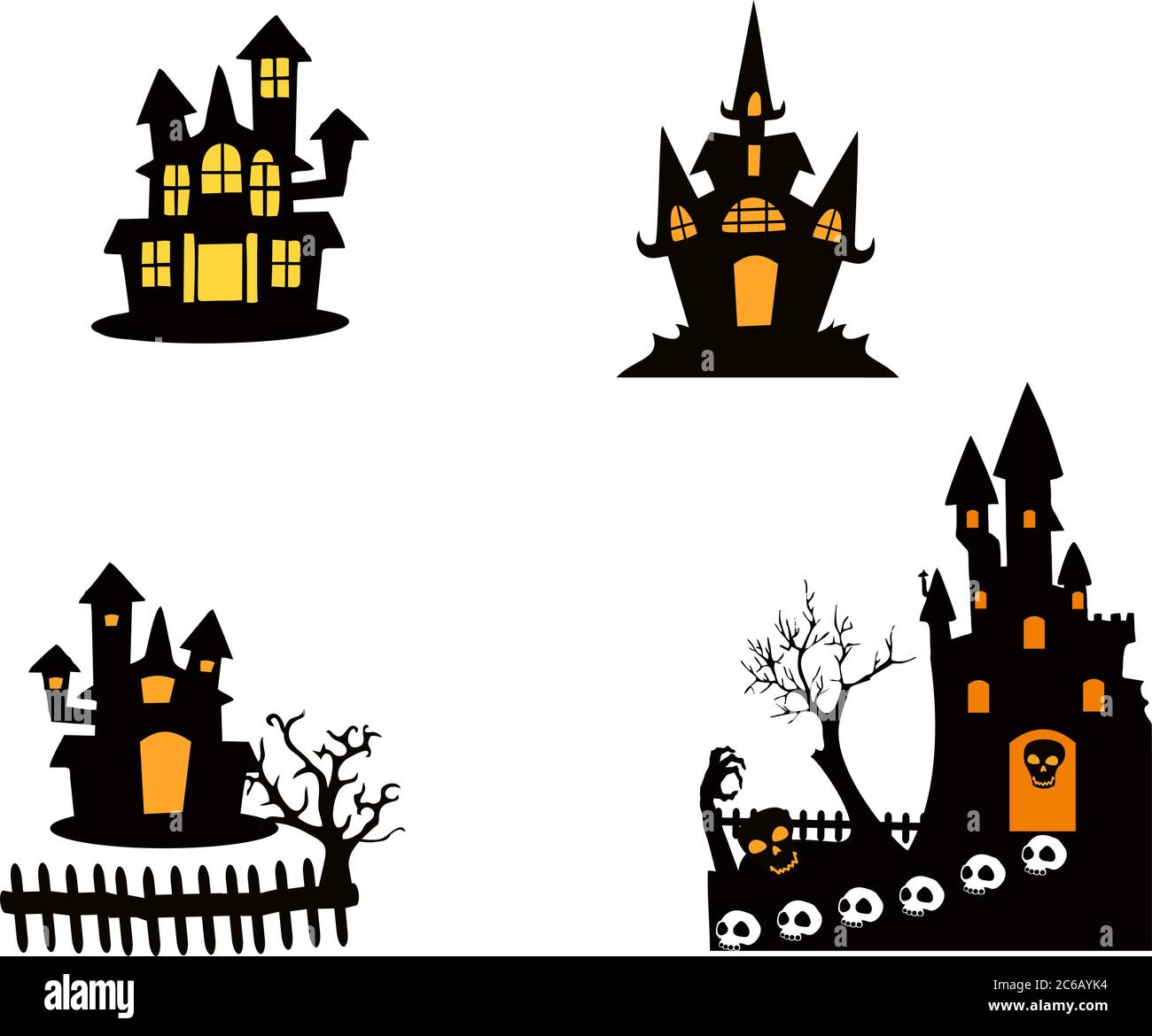 Halloween Castle Set. For halloween celebration. VECTOR Stock Vector ...