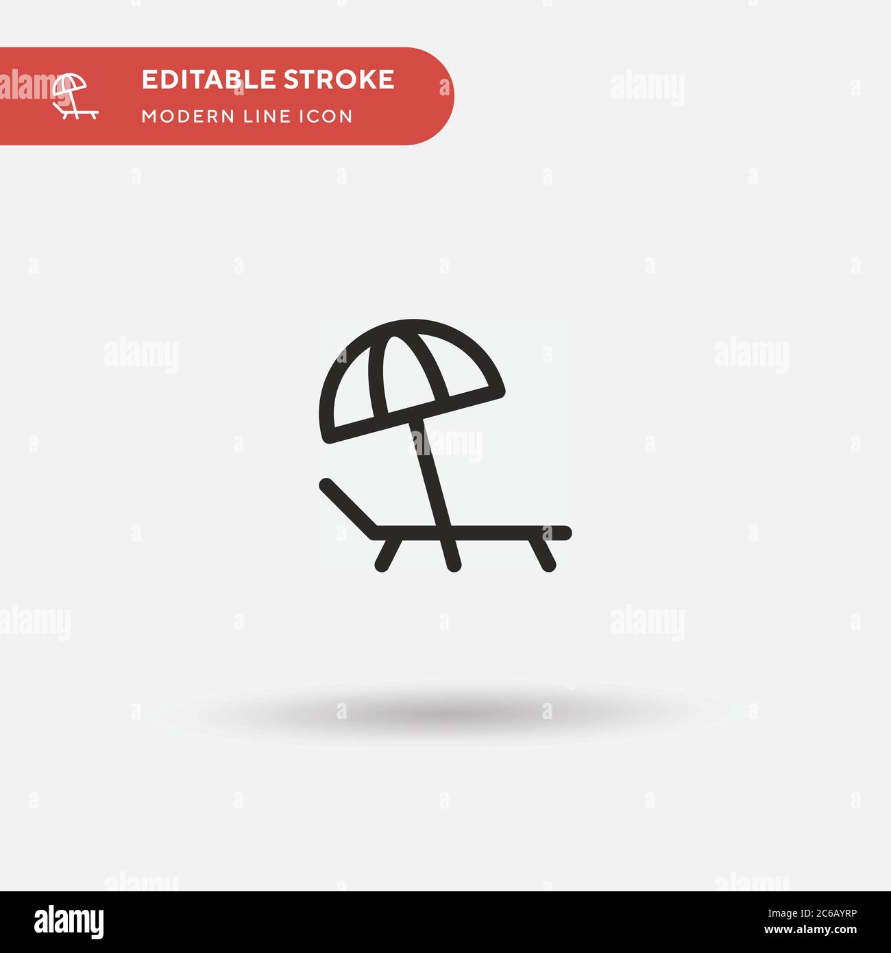 Sunbed Simple vector icon. Illustration symbol design template for web ...