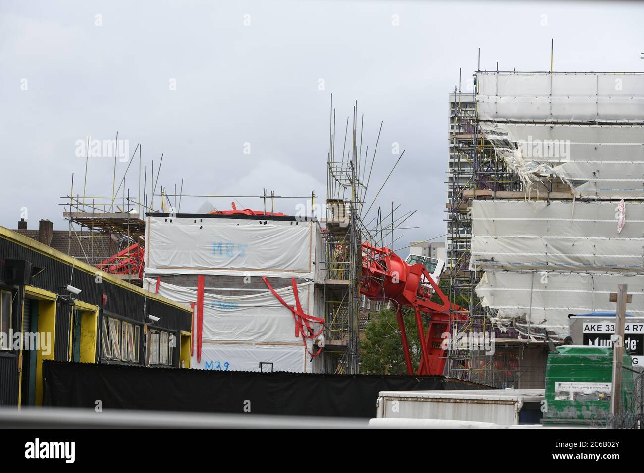 The scene in Bow, east London, where a 20-metre crane has collapsed on ...
