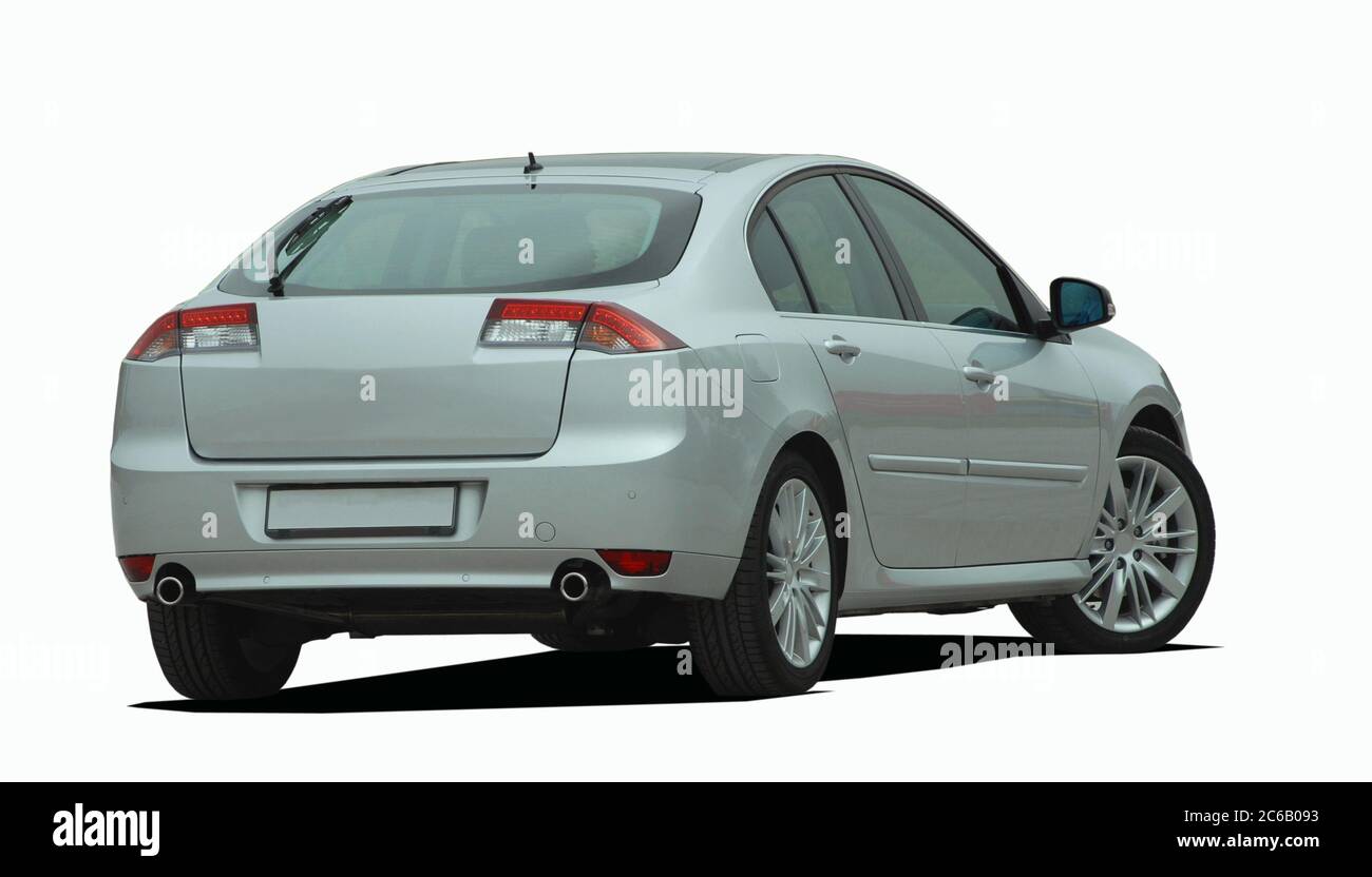 white sedan rear view Stock Photo - Alamy