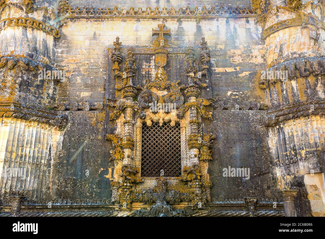 Facade of the Convent of Christ with its famous intricate Manueline ...