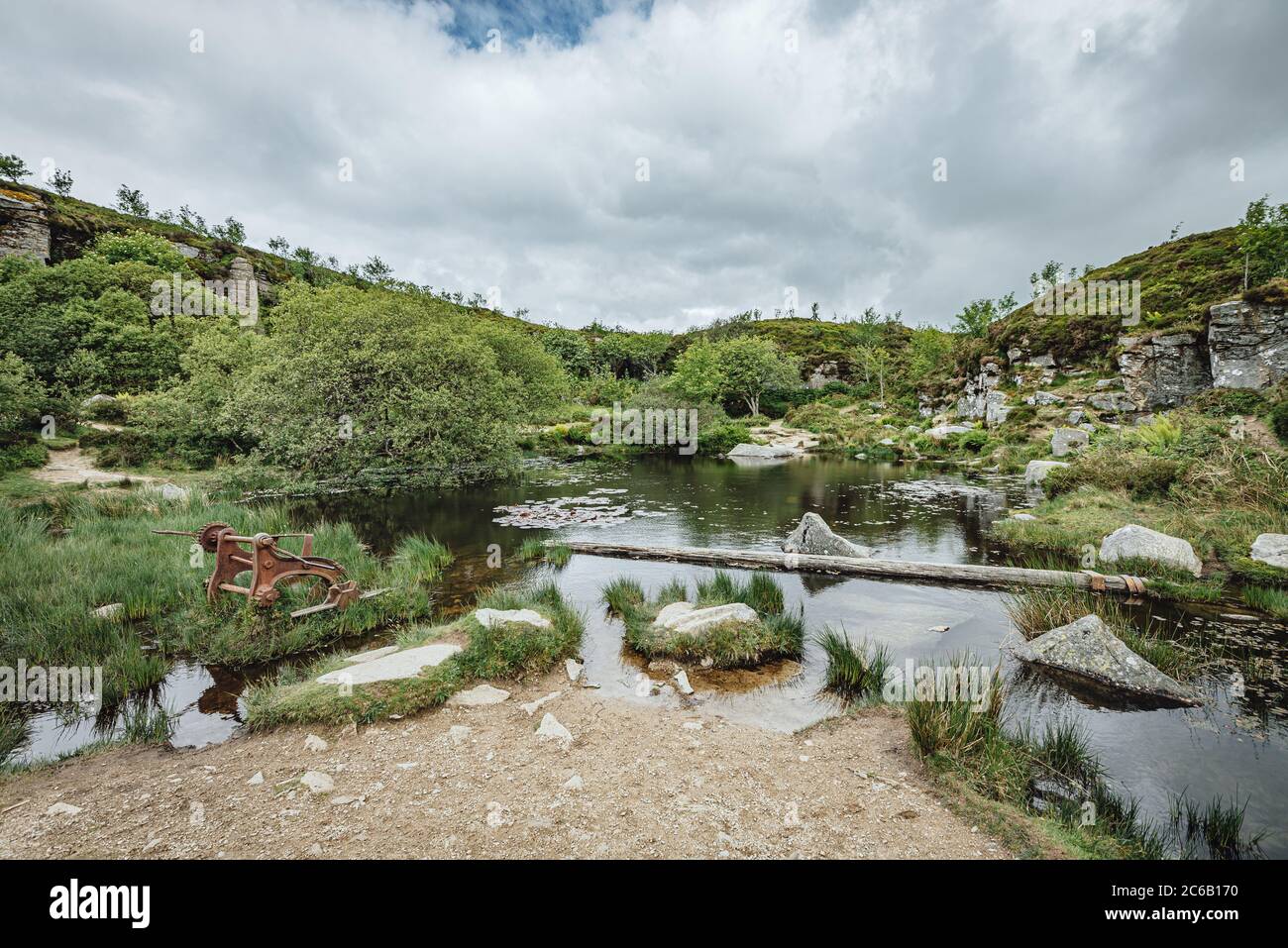 Haytor granite quarry, Haytor Down, Dartmoor, Devon, England, UK Stock ...