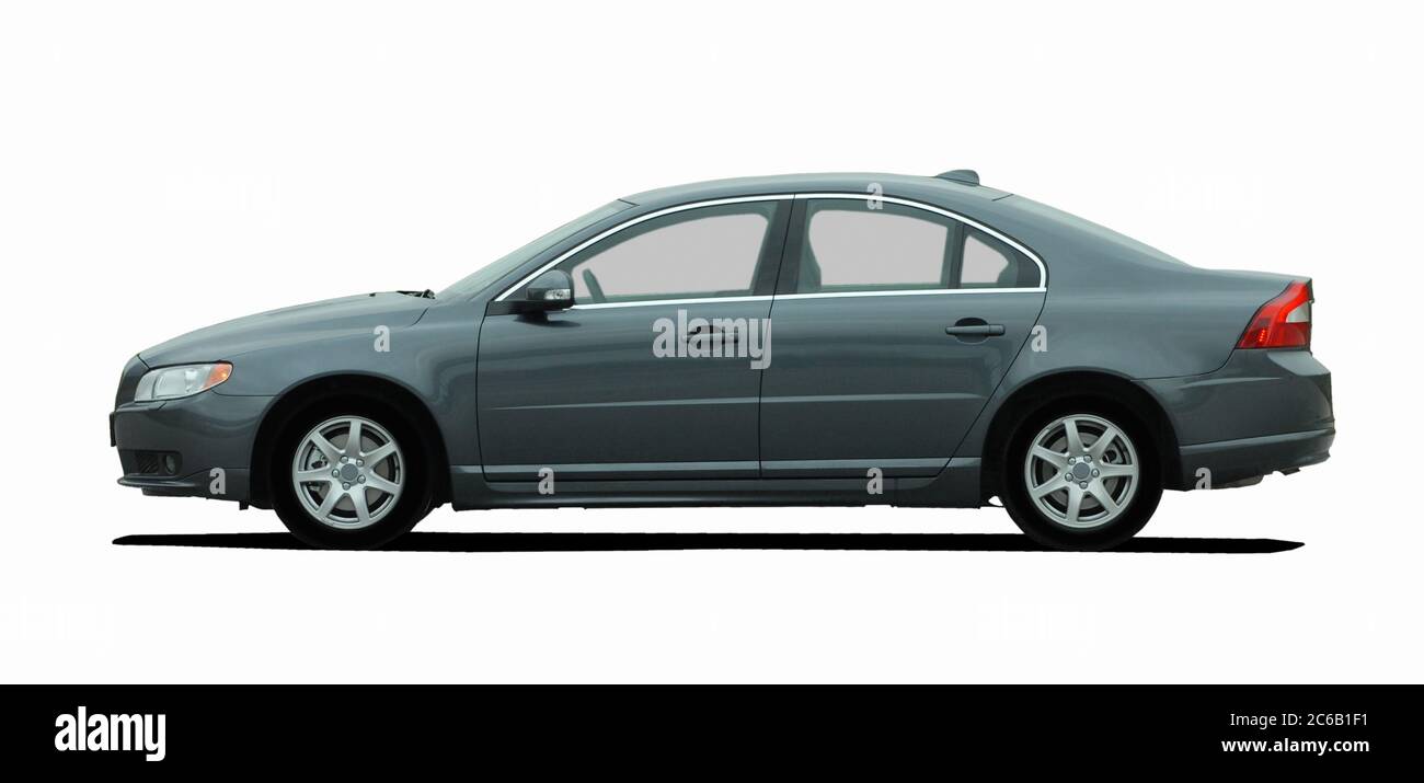 gray large sedan side view Stock Photo - Alamy