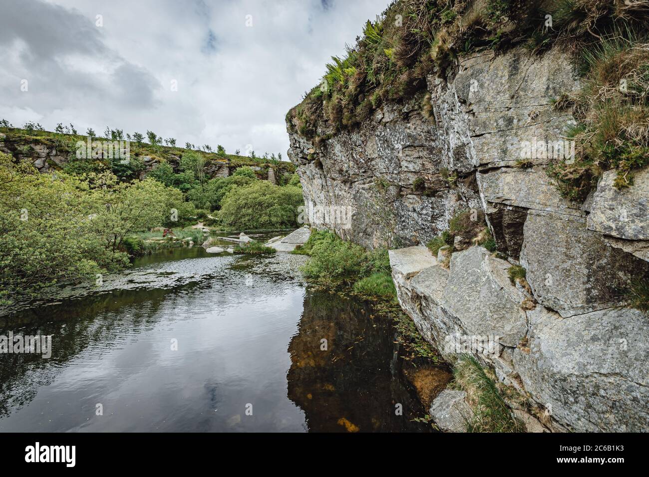 Haytor granite quarry, Haytor Down, Dartmoor, Devon, England, UK Stock ...