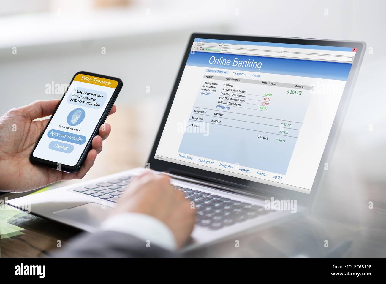 Online Banking Mobile Ecommerce 2 Factor Authentication App Stock Photo ...